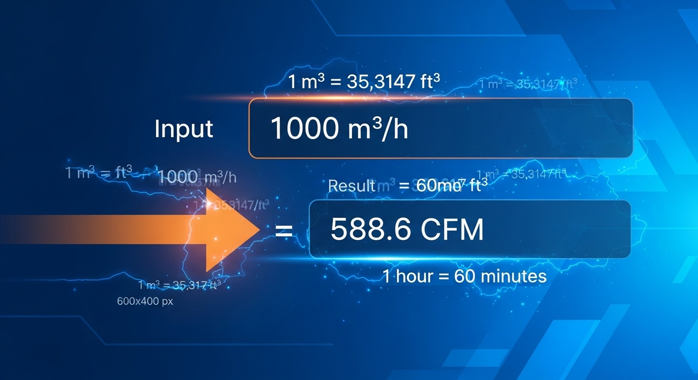 Meter Cube Per Hour To Cfm: Complete Guide 2025 | Calculator & Chart